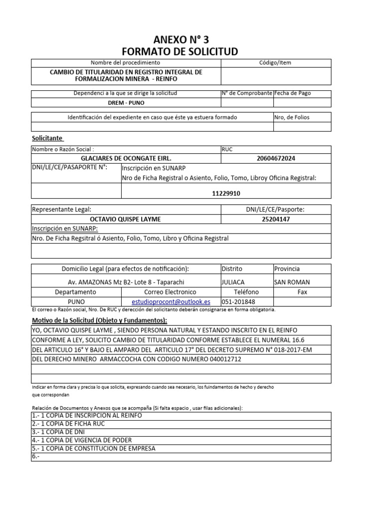 CAMBIO de RAZON SOCIAL Formato Solicitud Anexo 3 | PDF | Gobierno | Gobierno y personalidad