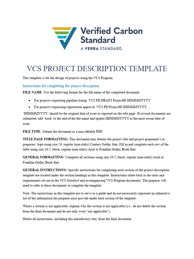 VCS Project Description Template v4.3 | PDF