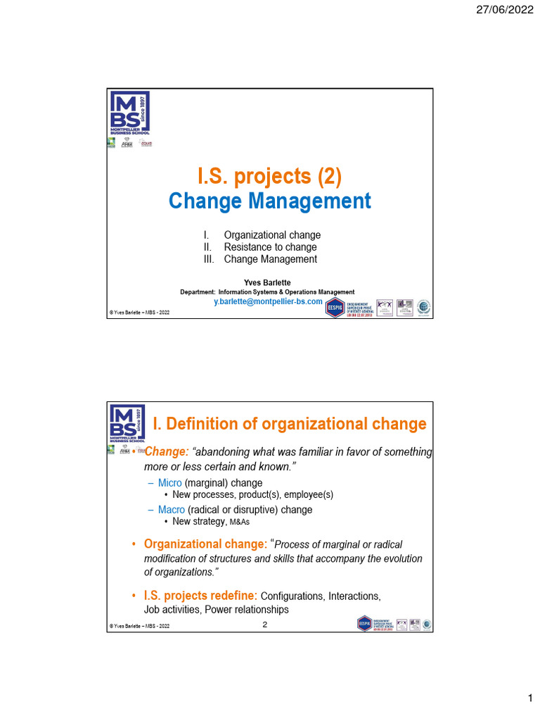 15a - Change Management | PDF | Change Management | Communication