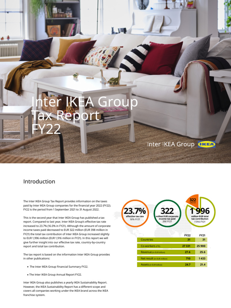 Inter IKEA Group TAX Report FY22 | PDF | Taxes | Franchising