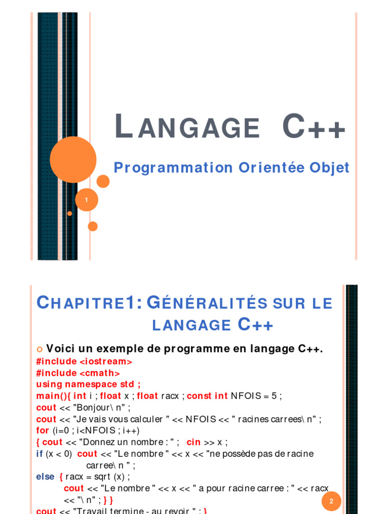 Cours Langage CPP SMA5 20 21 - Compressed | PDF | C ++ | Constructeur (programmation)