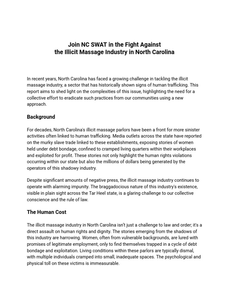 NC SWAT Report | PDF | Human Trafficking | Landlord
