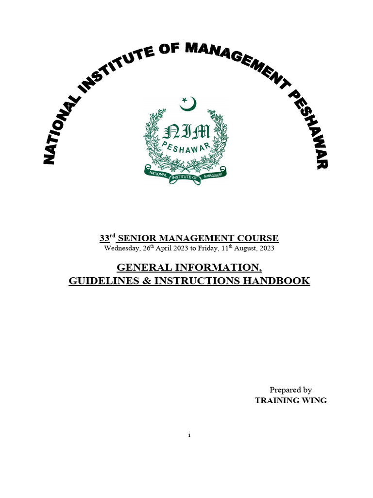 Guidelines and Instructions Handbook 33rd SMC | PDF | Governance ...