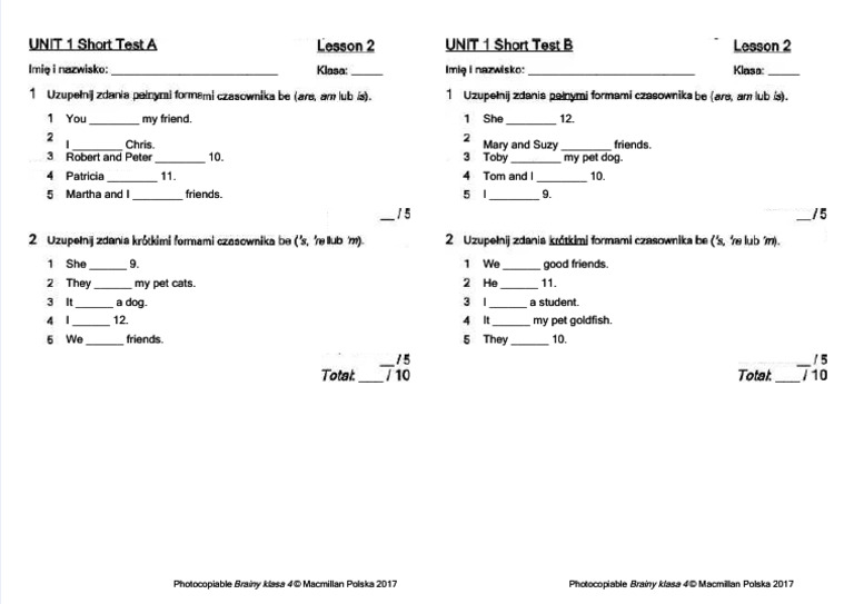 PDF Brainy Kl4 Short Tests Unit 1 Lesson 2 Compress | PDF PDF Brainy Kl4 Short Tests Unit 1 Lesson 2 Compress | PDF