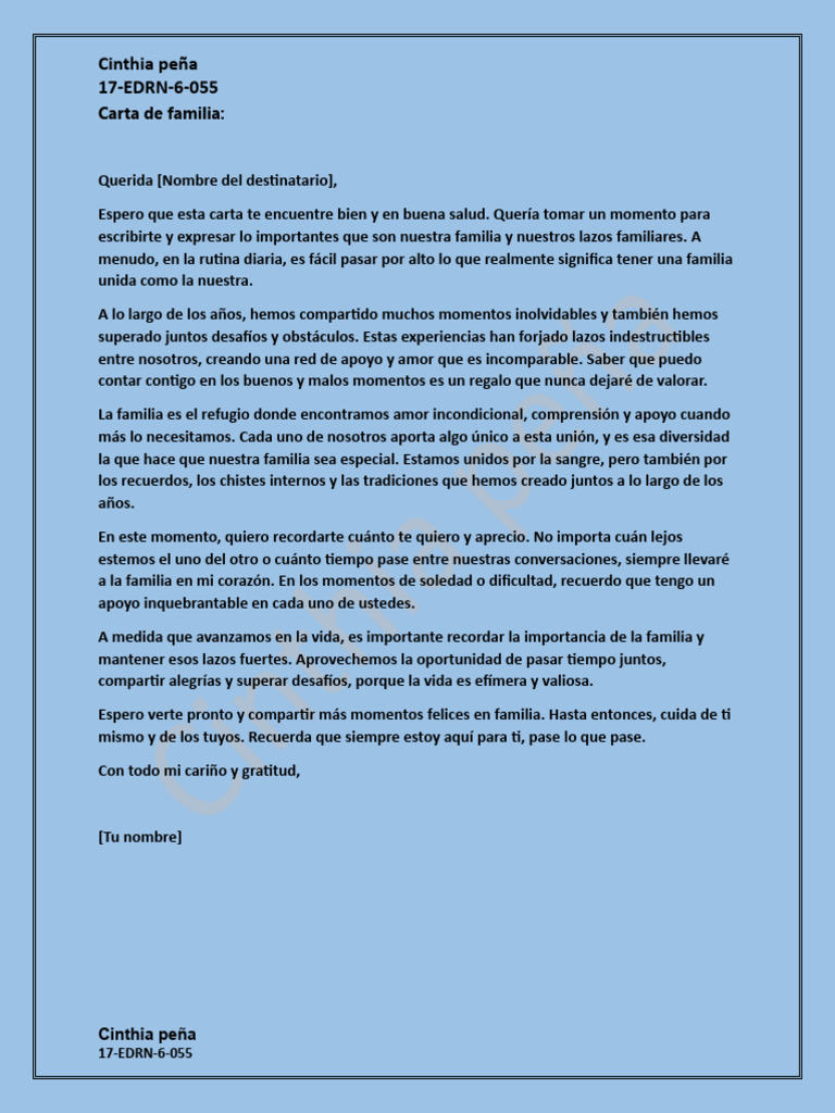 Cartas familiares: guía y ejemplos | PDF | Business | Amor