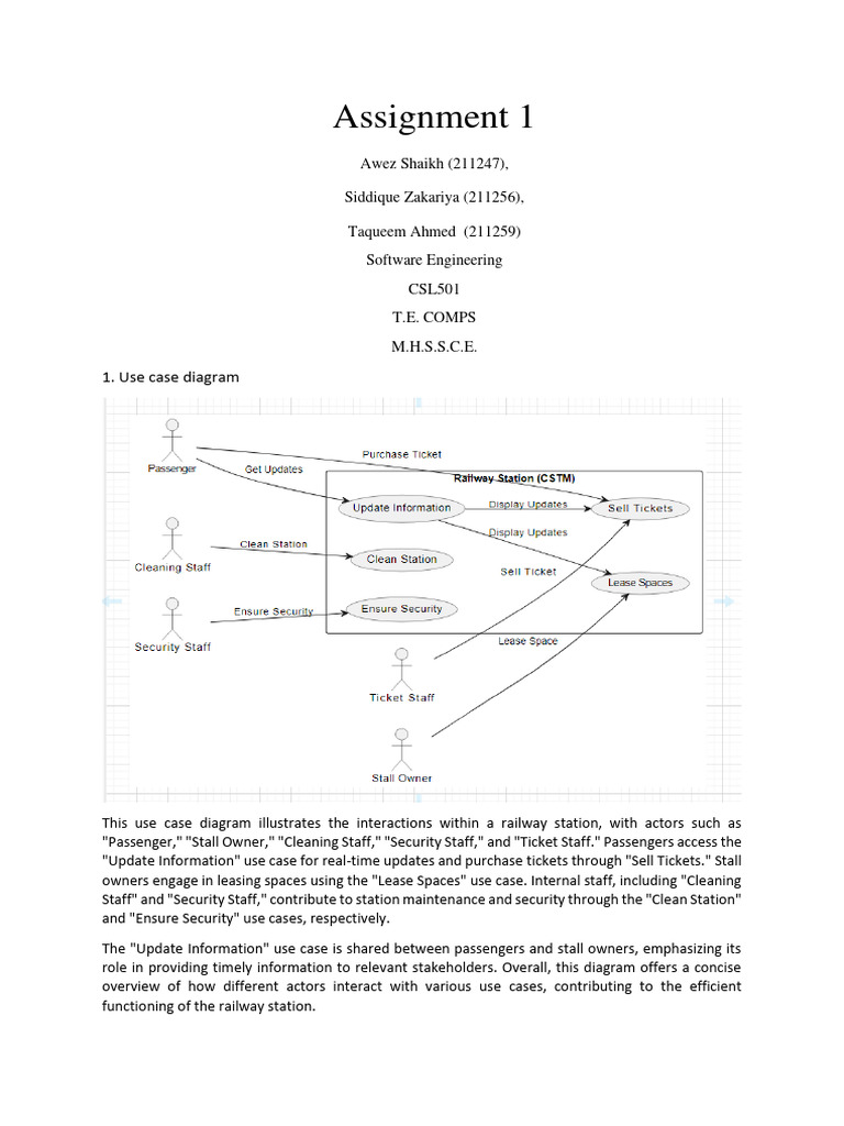 SE Assignment 1 | PDF | Use Case | Computer Science