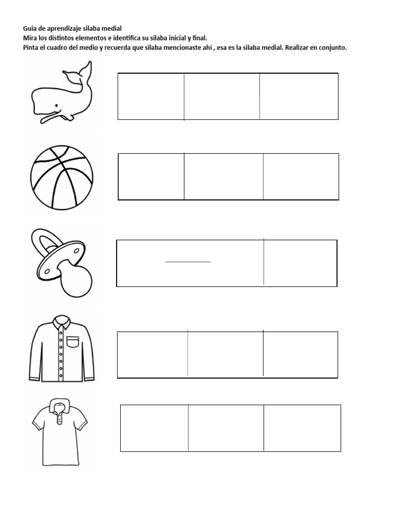 Guia de Aprendizaje Silaba Medial | PDF