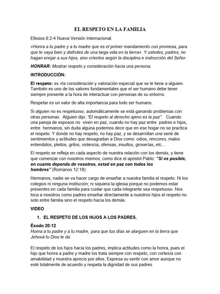 El Respeto en La Familia | PDF | Jacob | Amor