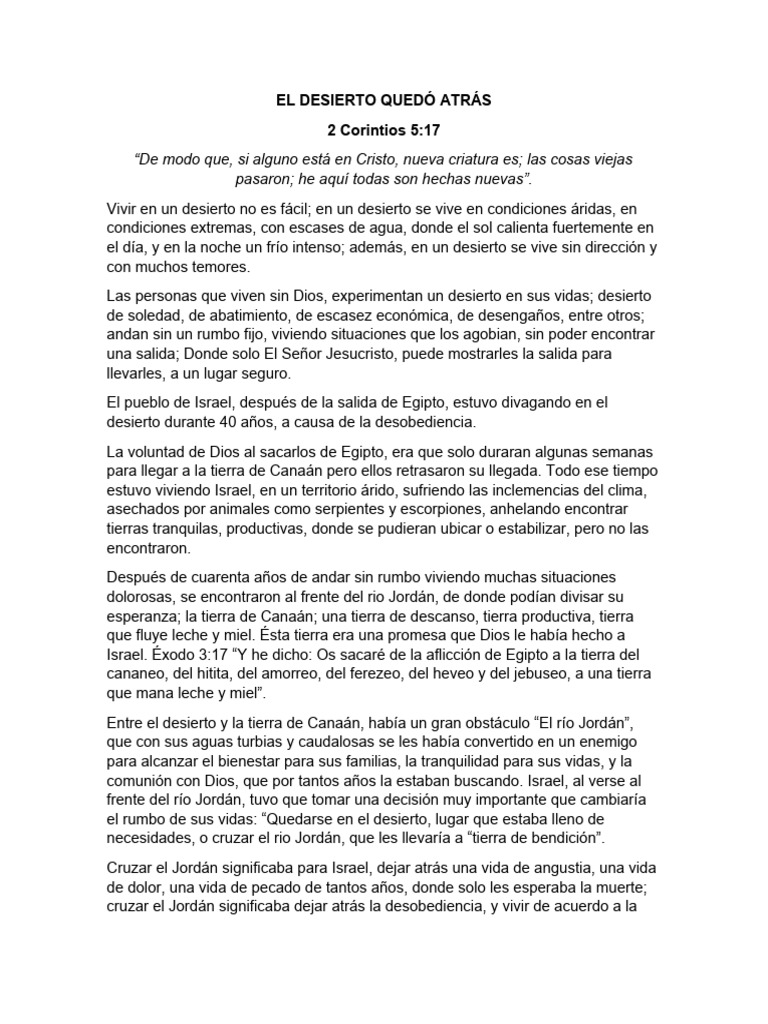 El Desierto Quedó Atrás | PDF | Jesús | Israel