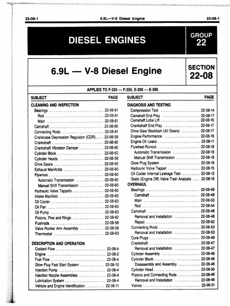 1985 Ford 6 9L Diesel Engine | PDF