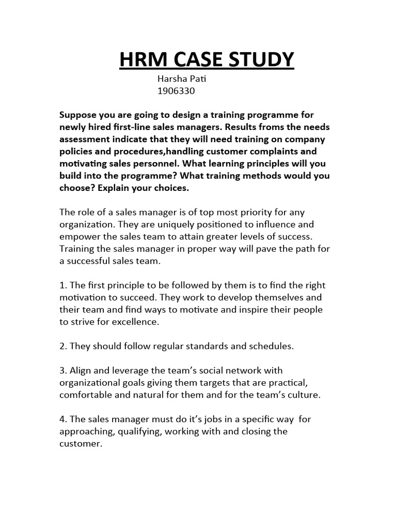 Case Study Assignment | PDF | Sales | Goal