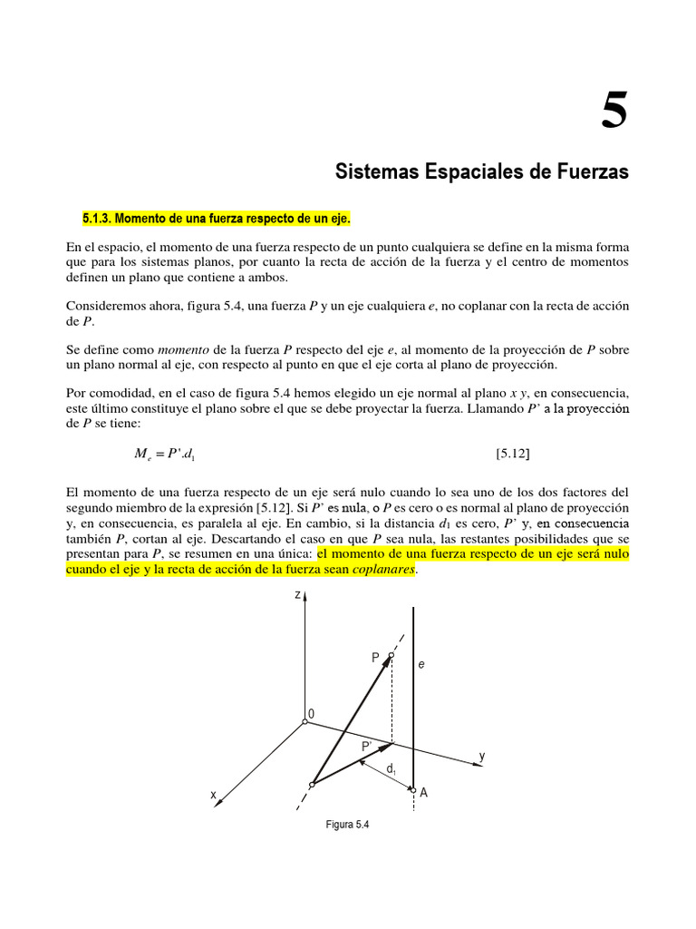 Momento de Fuerza Respecto a un Eje | PDF | Esfuerzo de torsión | Mecánica