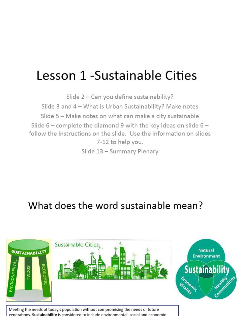 Lesson 14. Urban Sustainability | PDF | Sustainability | Waste