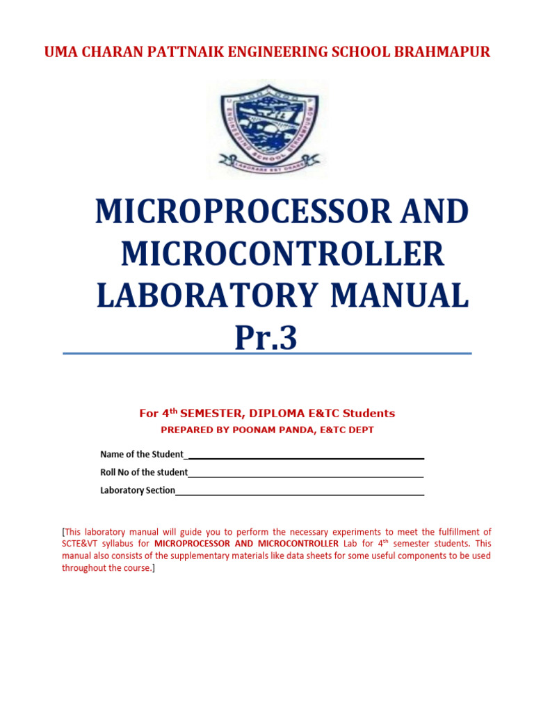86658-Mpmc Lab Manual by Poonam Panda | PDF | Assembly Language | Central Processing Unit