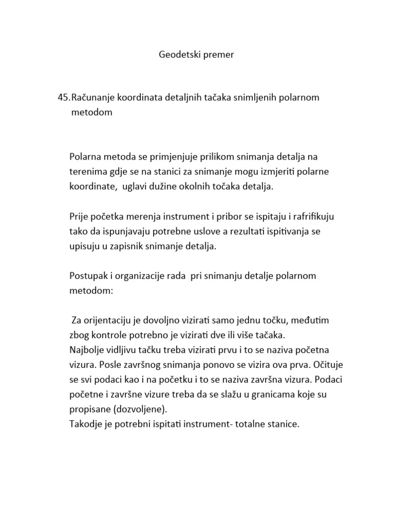 Geodetski Premer | PDF