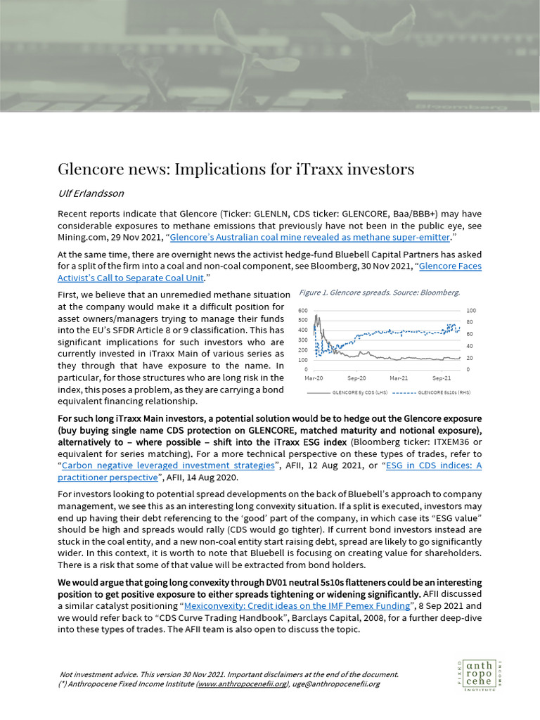 AFII Glencore Itraxx-0002 | PDF | Fixed Income | Investing