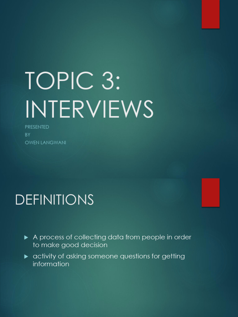 Interviews | PDF | Interview | Psychological Concepts