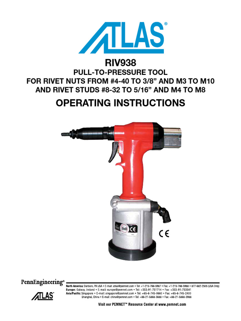 Rebitadora Rivit Riv938Manual | PDF | Rivet | Mechanical Engineering