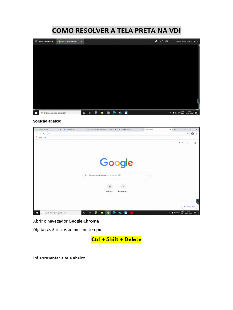 Como Resolver A Tela Preta Na Vdi Treinamento | PDF