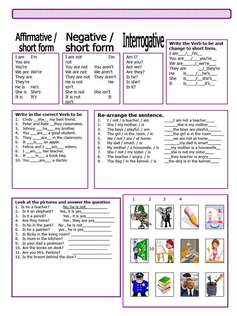 Verb To Be Grammar | PDF | Linguistics | Grammar