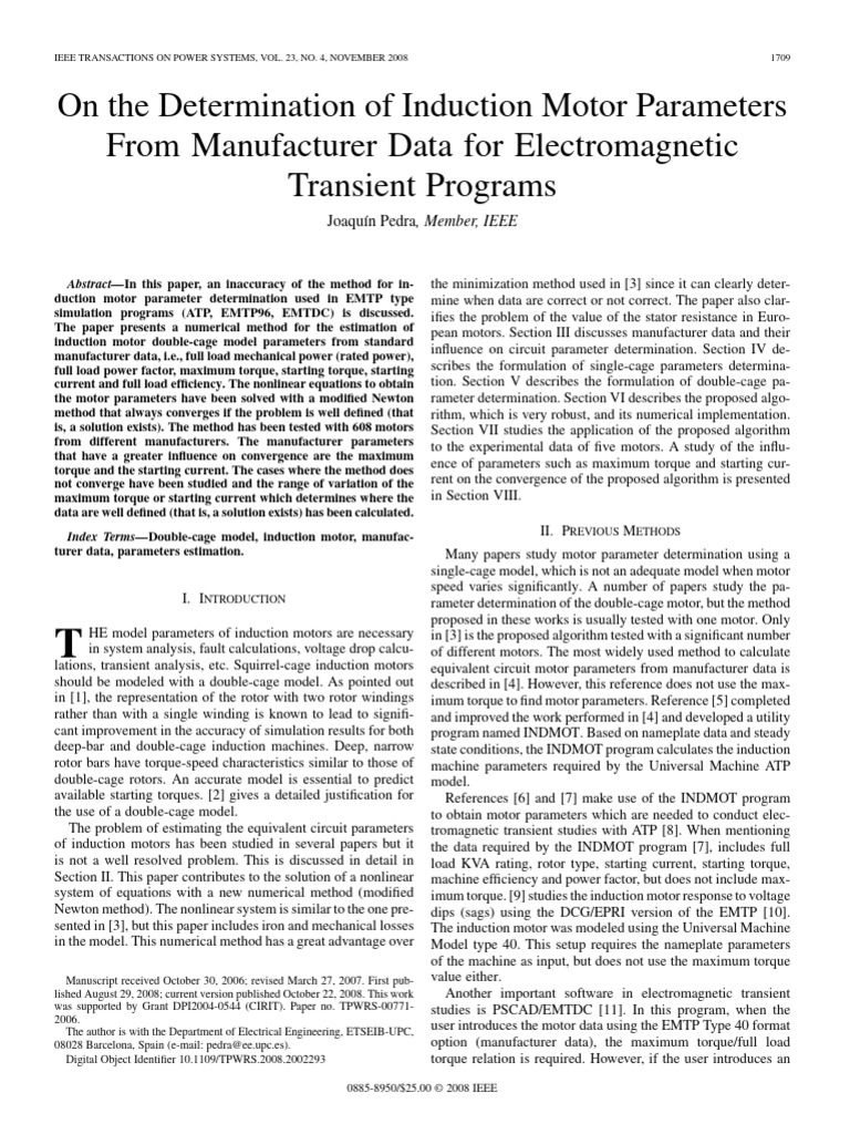 Induction Motor Parameter Estimation | PDF | Electric Motor | Electricity
