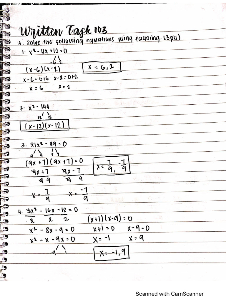 Written Task - Math | PDF