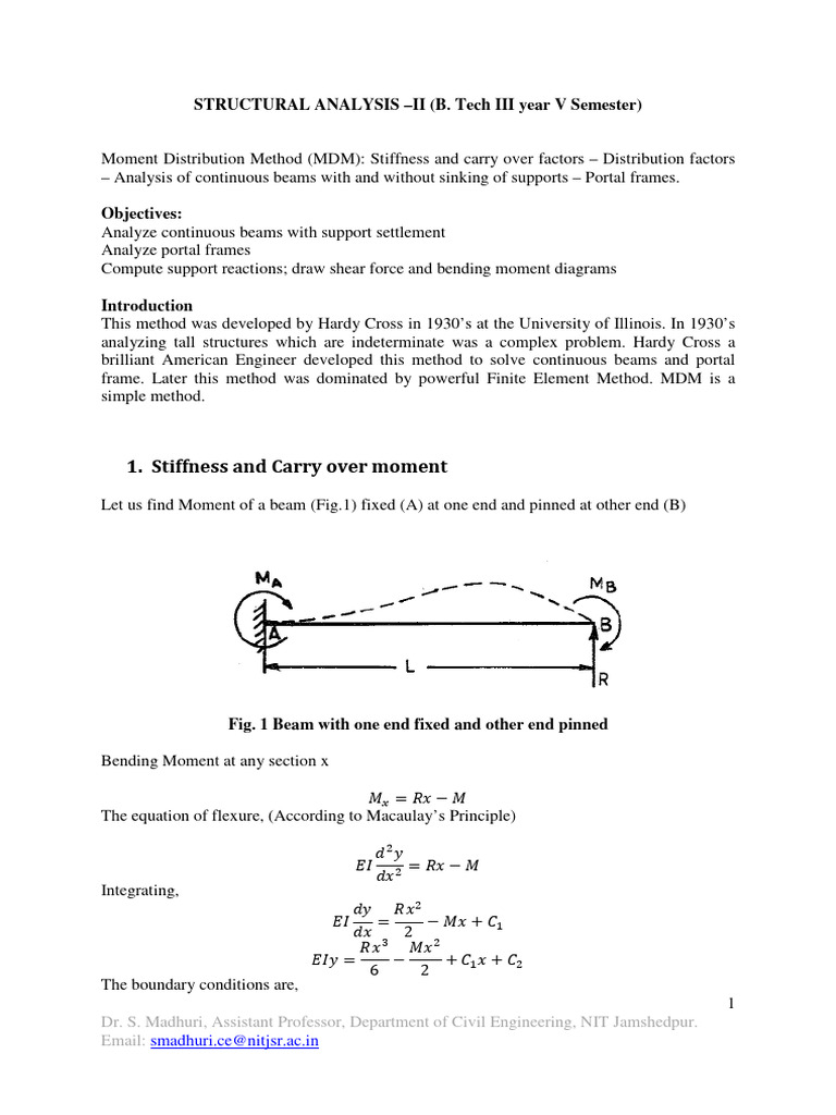 Flip Class Moment Distribution Method | PDF | Bending | Beam (Structure)
