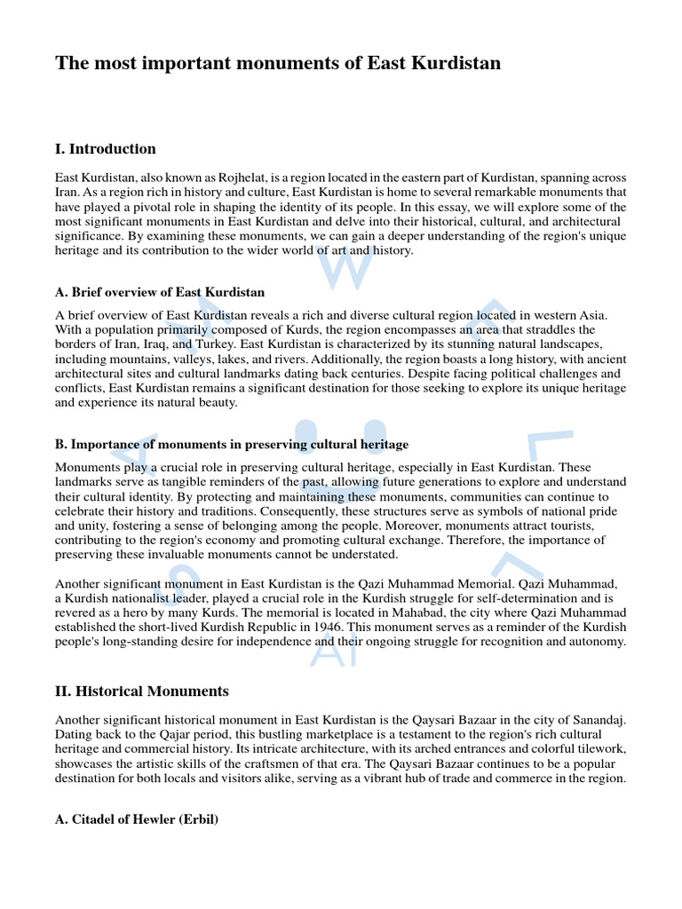 The Most Important Monuments of East Kurdistan | PDF | Yazidis | Kurds