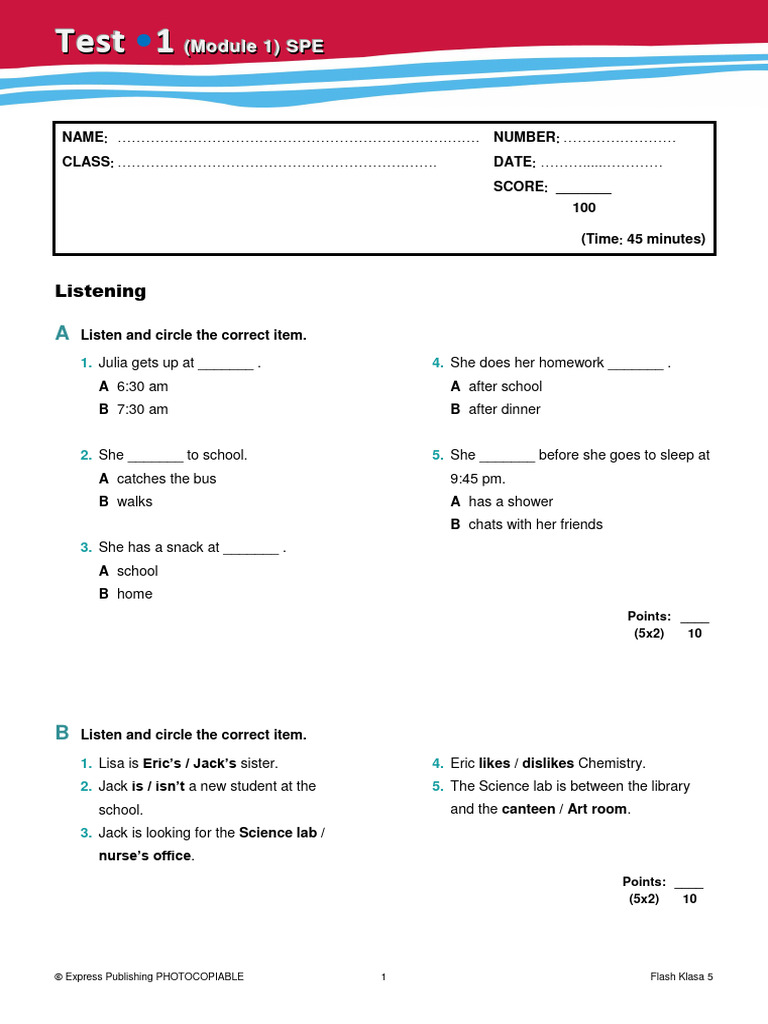 2 Flash KL 5 Test Mod 1 Spe | PDF