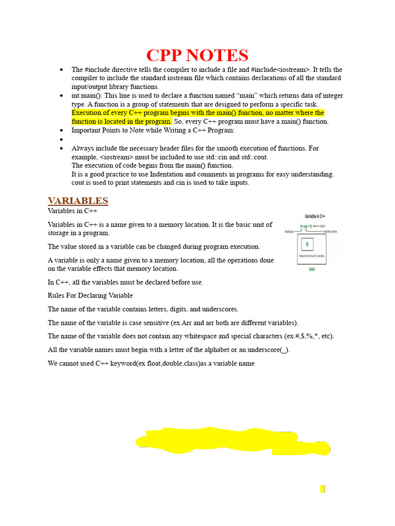 Cpp Notes Pdf 