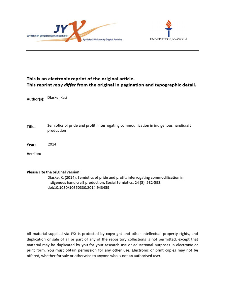 Dlaske 14. Semiotics of Pride and Profit - Commodification in ...