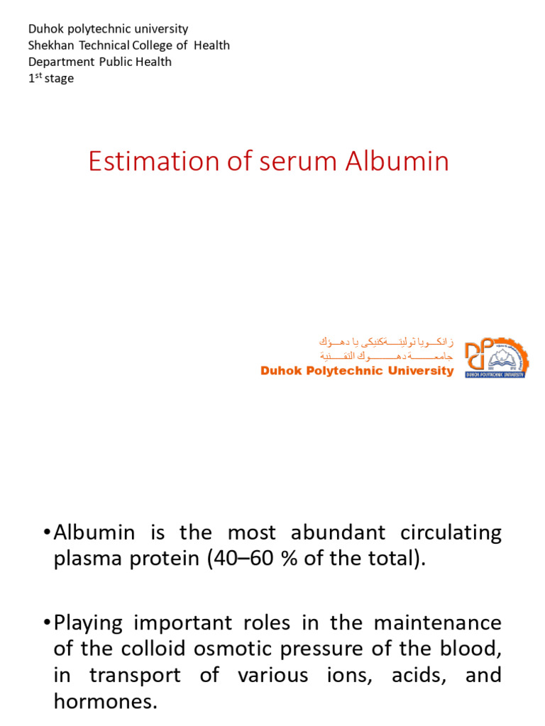 Lec 6 (Albumin) | PDF