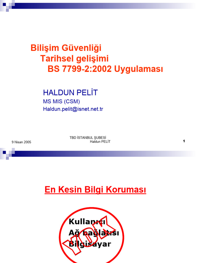 Bilisim Guvenligi BS7799 | PDF