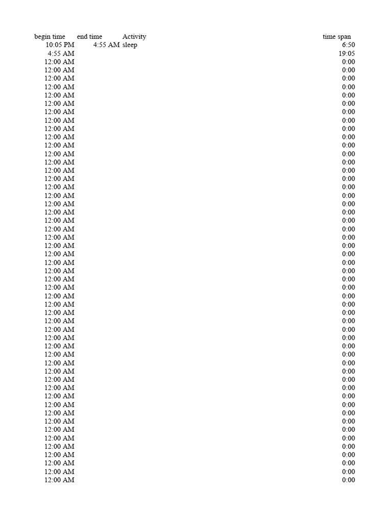 Time Journal Template | PDF