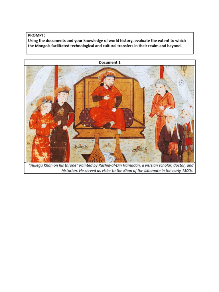 Mongols Mini DBQ | PDF | Mongol Empire