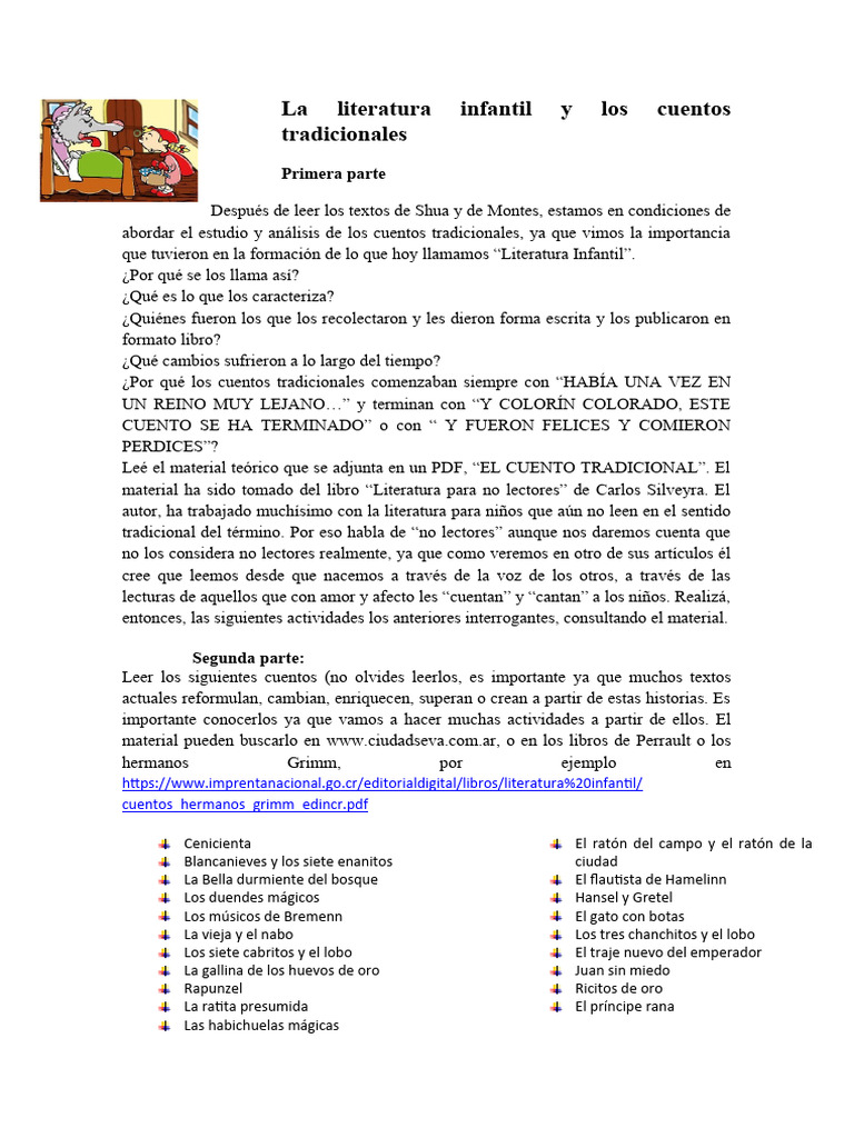 TP Cuento Tradicional 1ra y 2da Parte | PDF | Cuentos | Hermanos Grimm