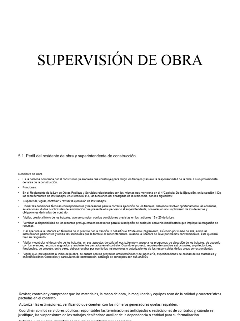Supervisión de Obra | PDF | Ingeniero civil | Contratista general