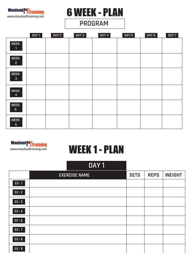 6 Week Planner | PDF | Sports & Recreation | Science & Mathematics