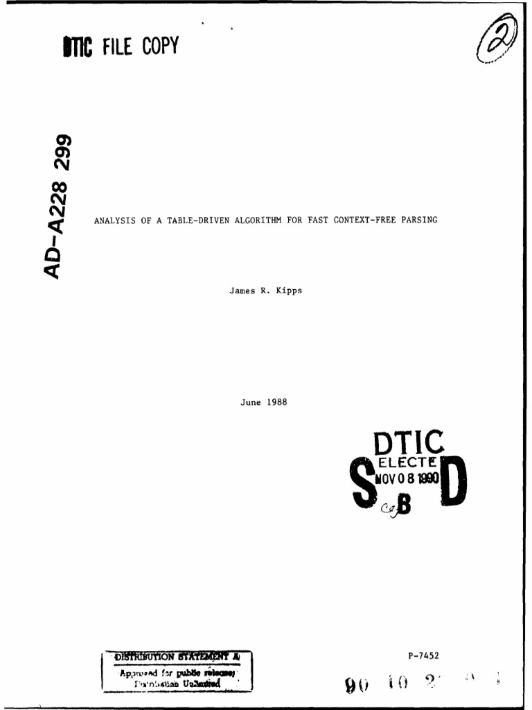 A Analysis Of A Table Driven Algorithm For Fast Context Free Parsing Pdf Parsing Syntax 