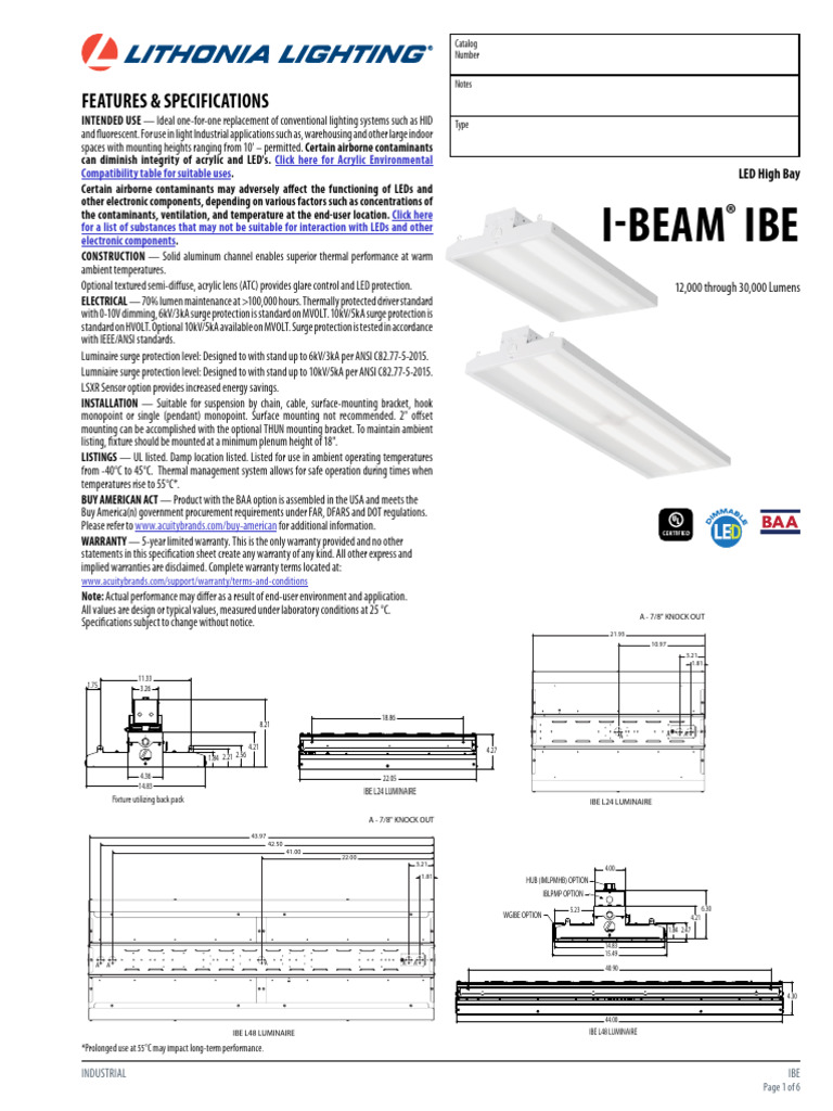 Ibe L48 22000LM | PDF | Electrical Connector | Light Emitting Diode