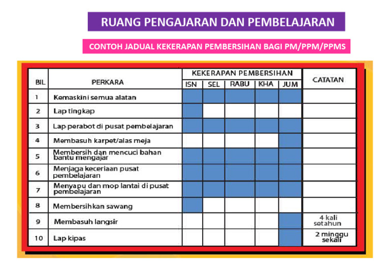 Jadual Pembersihan | PDF