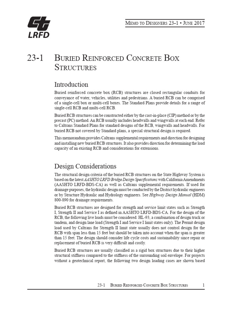 Buried Concrete Box Structures Guide | PDF | Geotechnical Engineering ...