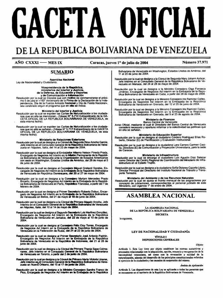 Gaceta Oficial: de La República Bolivariana de Venezuela | Descargar ...