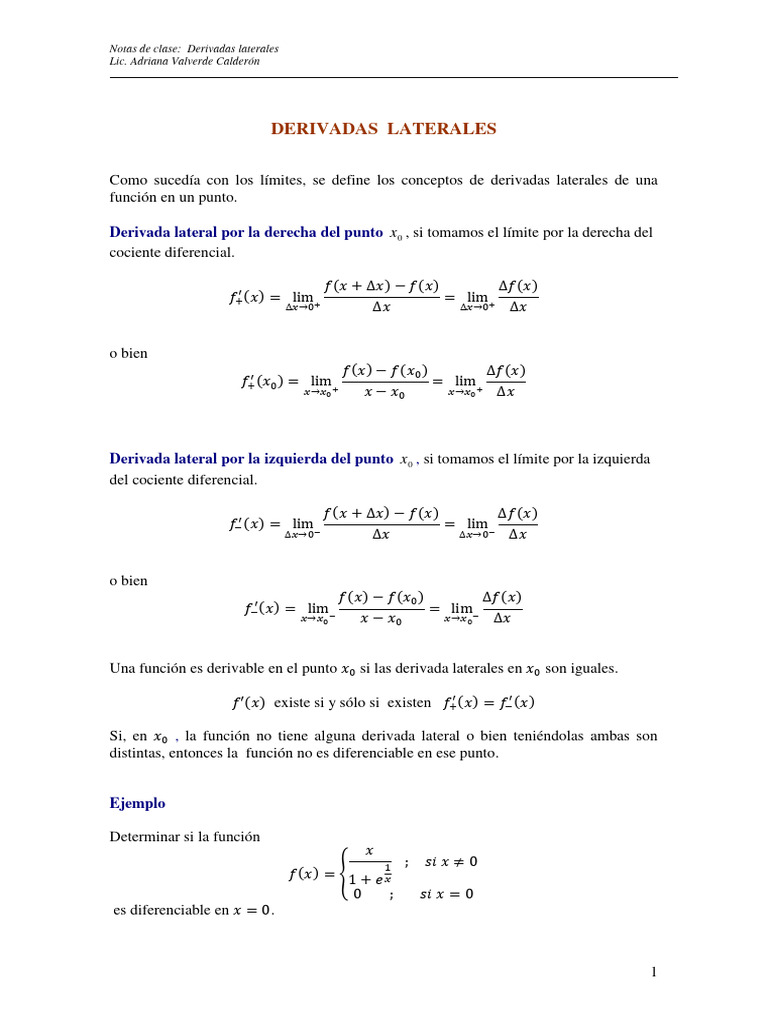 3 Derivadas Laterales | PDF | Derivado | Análisis