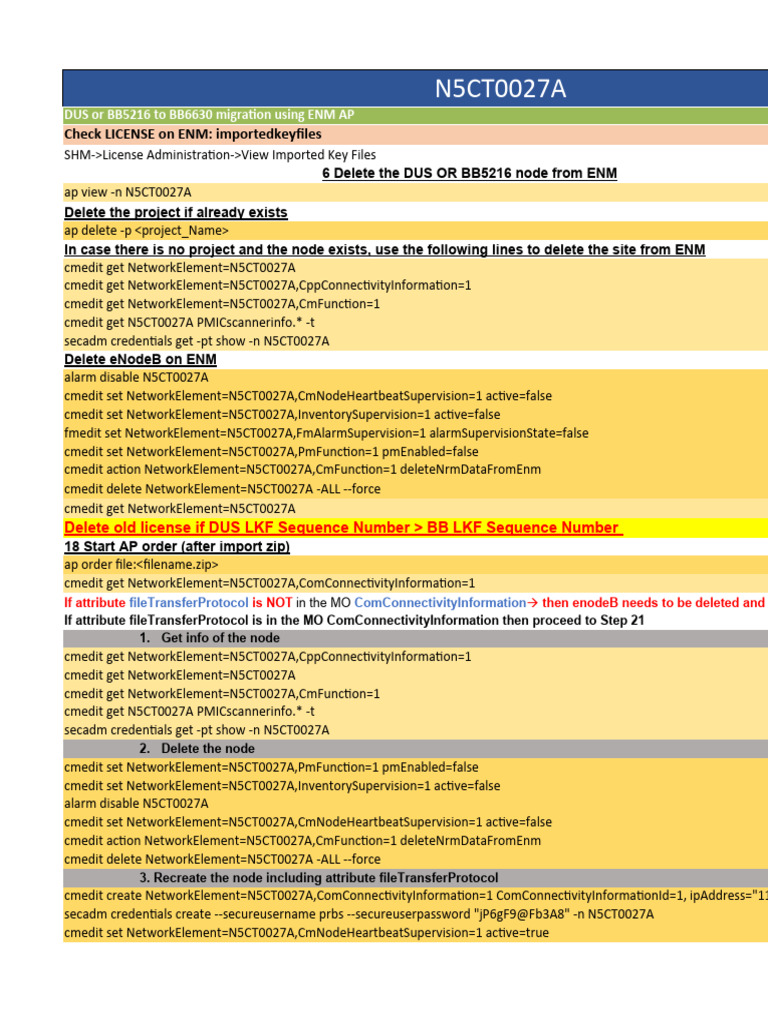 Baseband Migration Checklist Pdf Network Architecture Communications Protocols