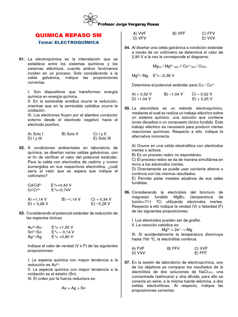 Electro Qu Í Mica | PDF | Electrodo | Electroquímica