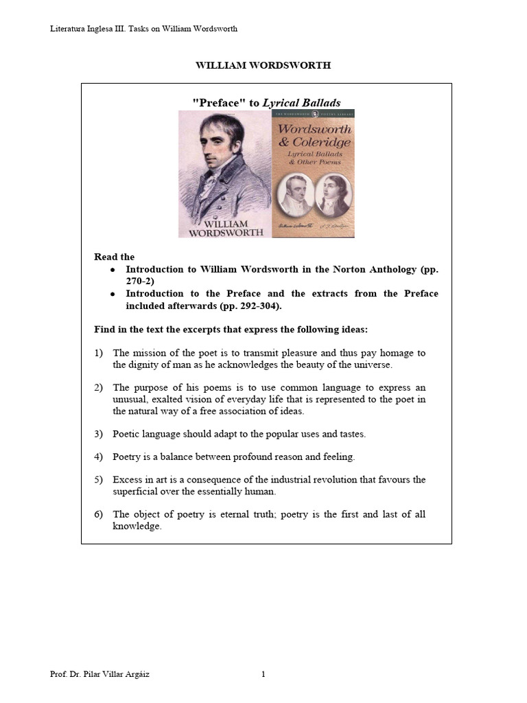 1.2. Task On William Wordsworth | PDF | Poetry