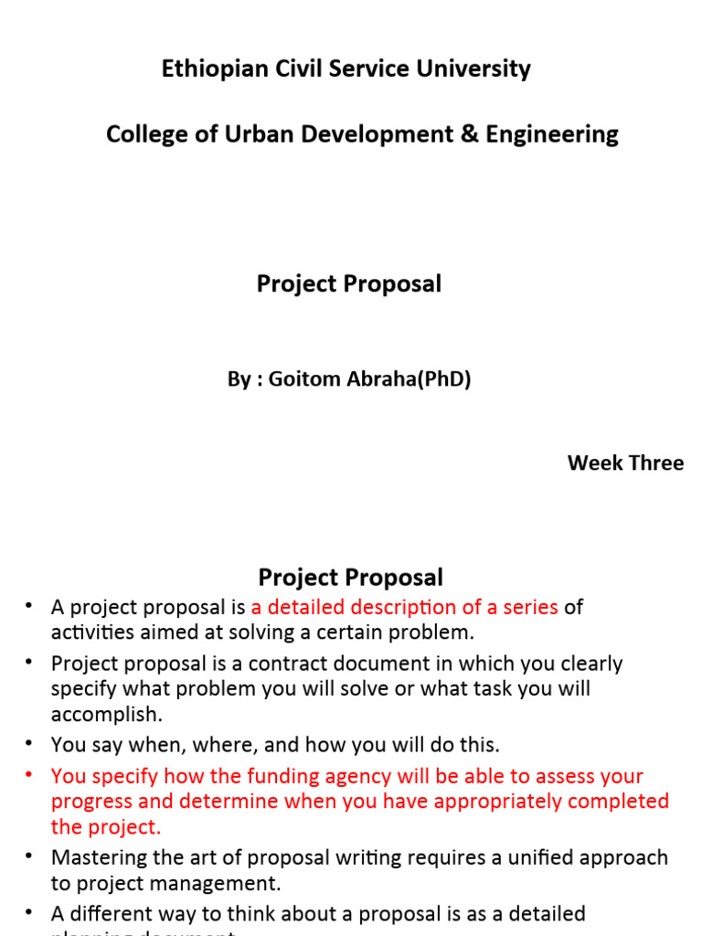 Week 3 - Project Proposal | PDF | Evaluation | Goal