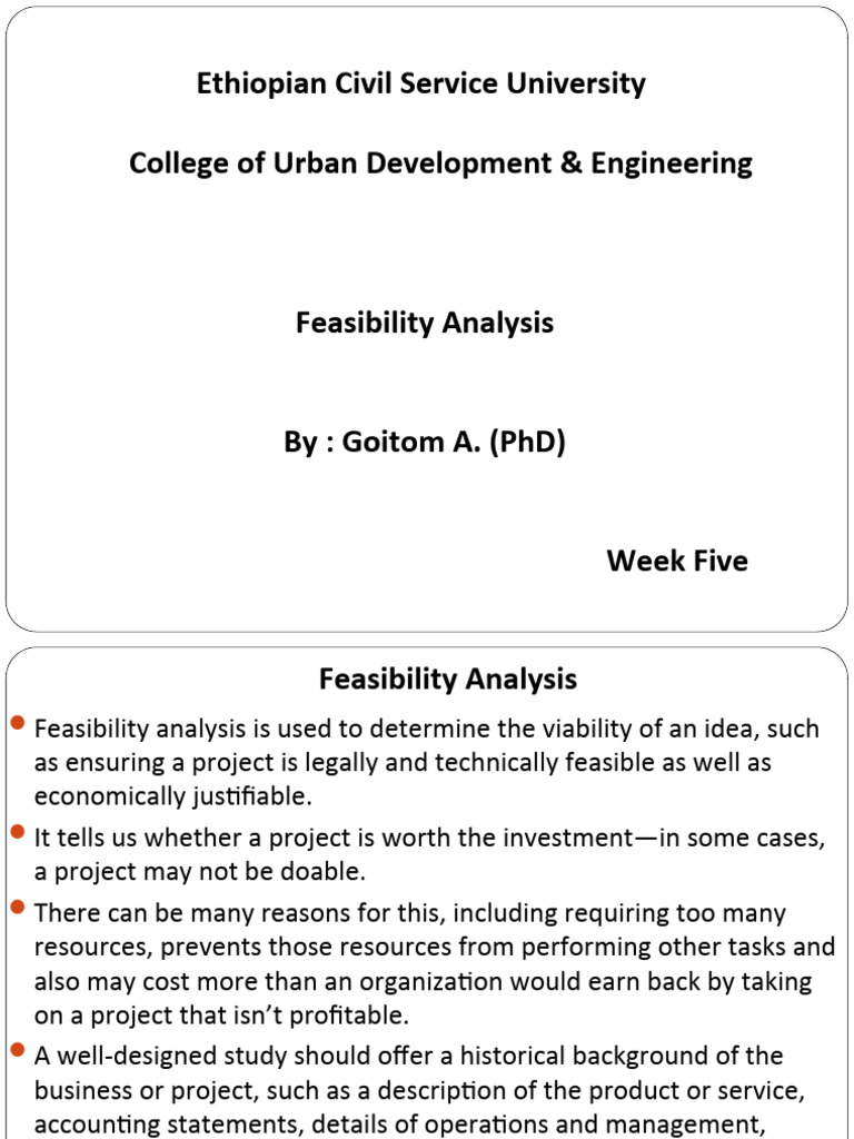 Week 5 - Feasibility Study | PDF | Feasibility Study | Business
