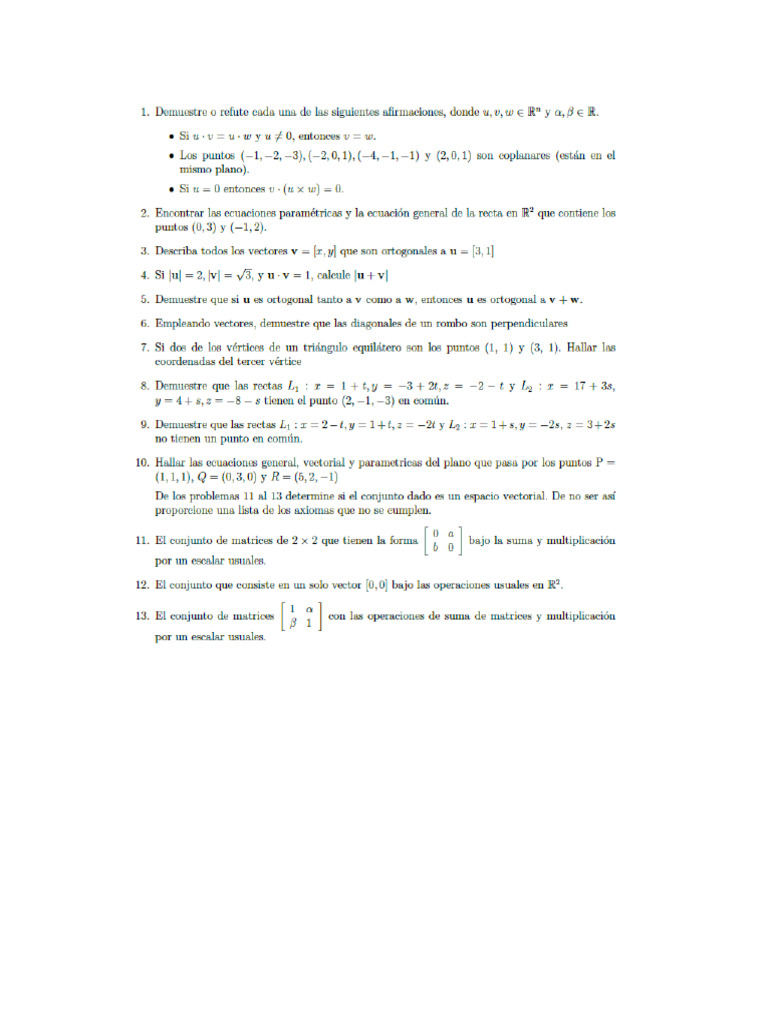 Ejercicios Algebra | PDF
